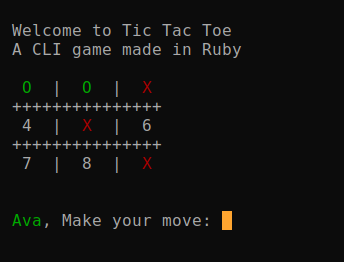 GitHub - binarygit/tic_tac_toe: A CLI Tic Tac Toe game made with ruby