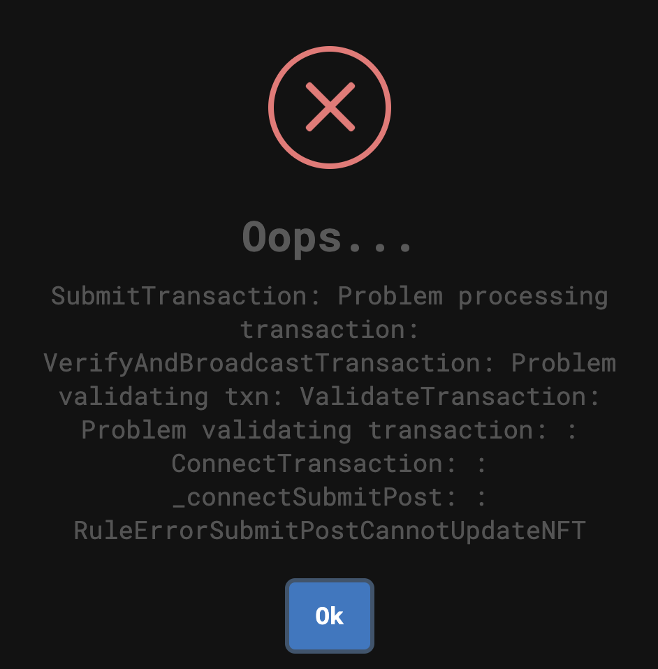Error when trying to delete an NFT post · Issue #345 · deso-protocol/frontend · GitHub