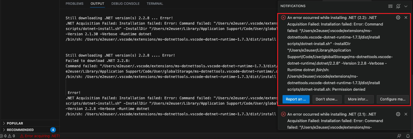 [netsdke2e] Installation Of Runtime Fails Due To Permission Denied Macos And Linux · Issue