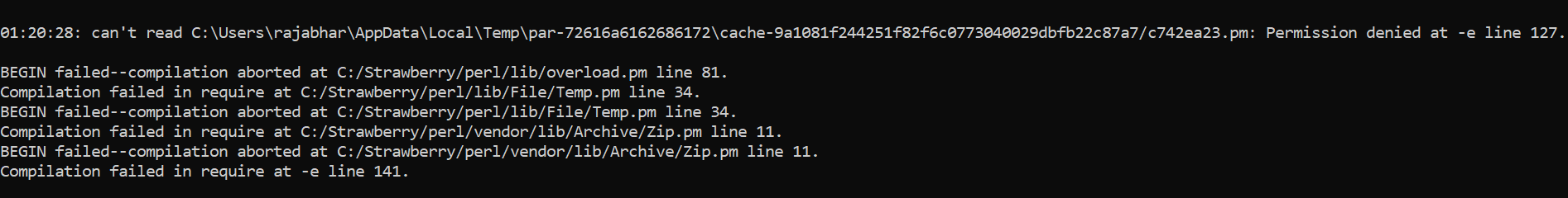 Permission denied error with Cloc Exe on running for the first time ...