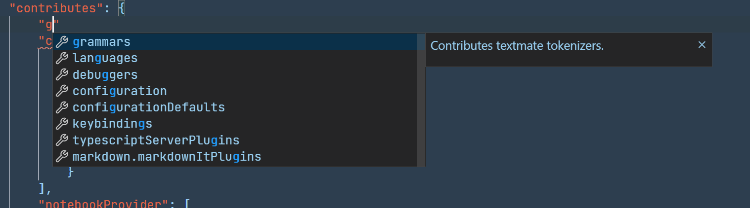 No top level autocomplete for contributes.gettingStarted · Issue ...