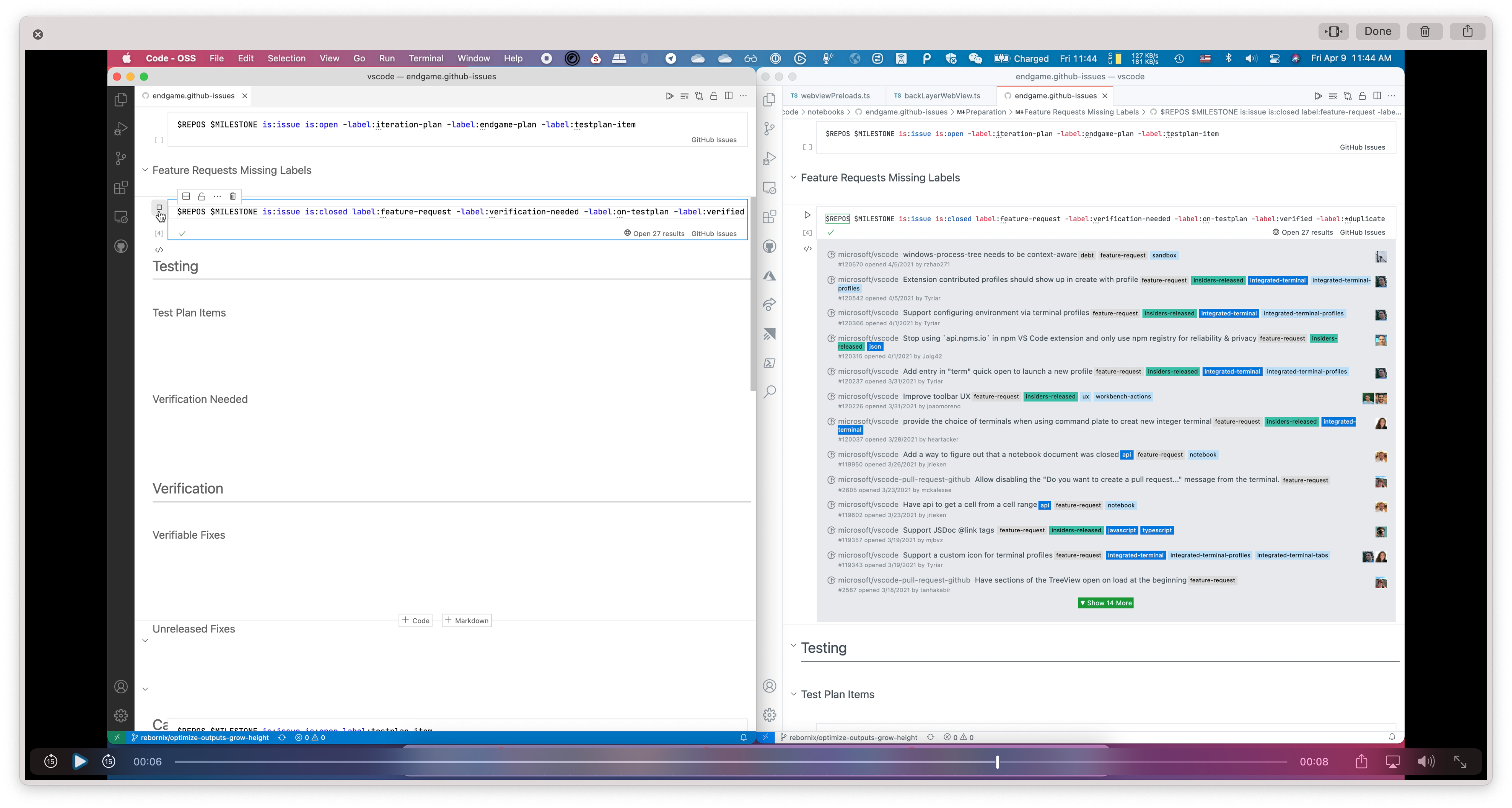 Notebook Performance Improvements For April · Issue 120384 · Microsoftvscode · Github
