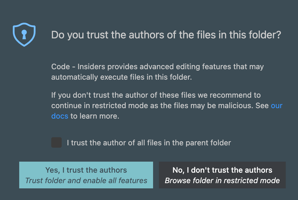 Wording Trust Authors Or Files · Issue 122426 · Microsoftvscode · Github 