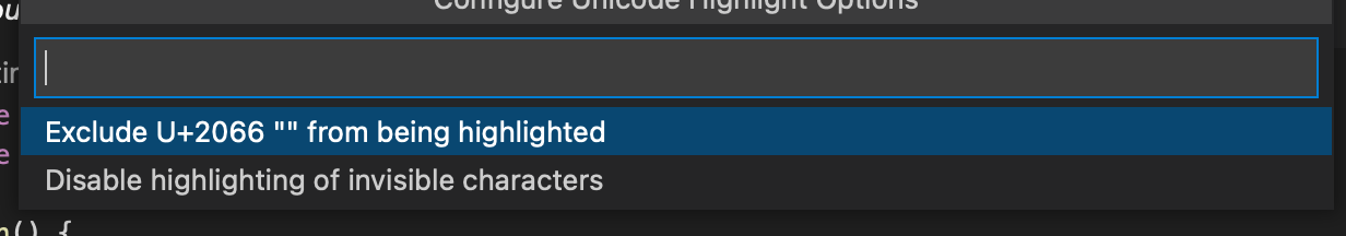 Confusing unicode highlight option quick pick options · Issue #138184 ...