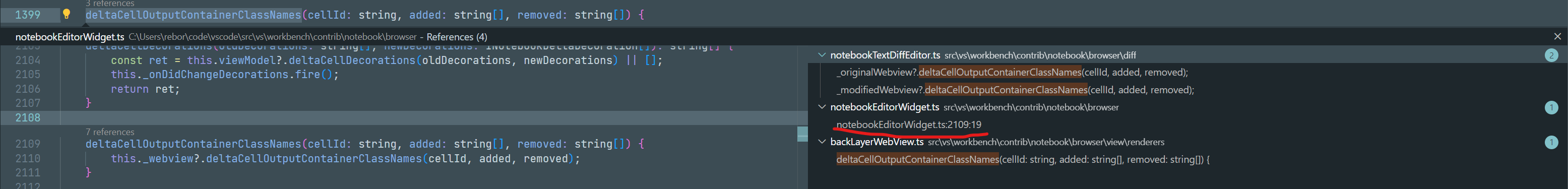 Find all references show line/column instead of line content · Issue ...