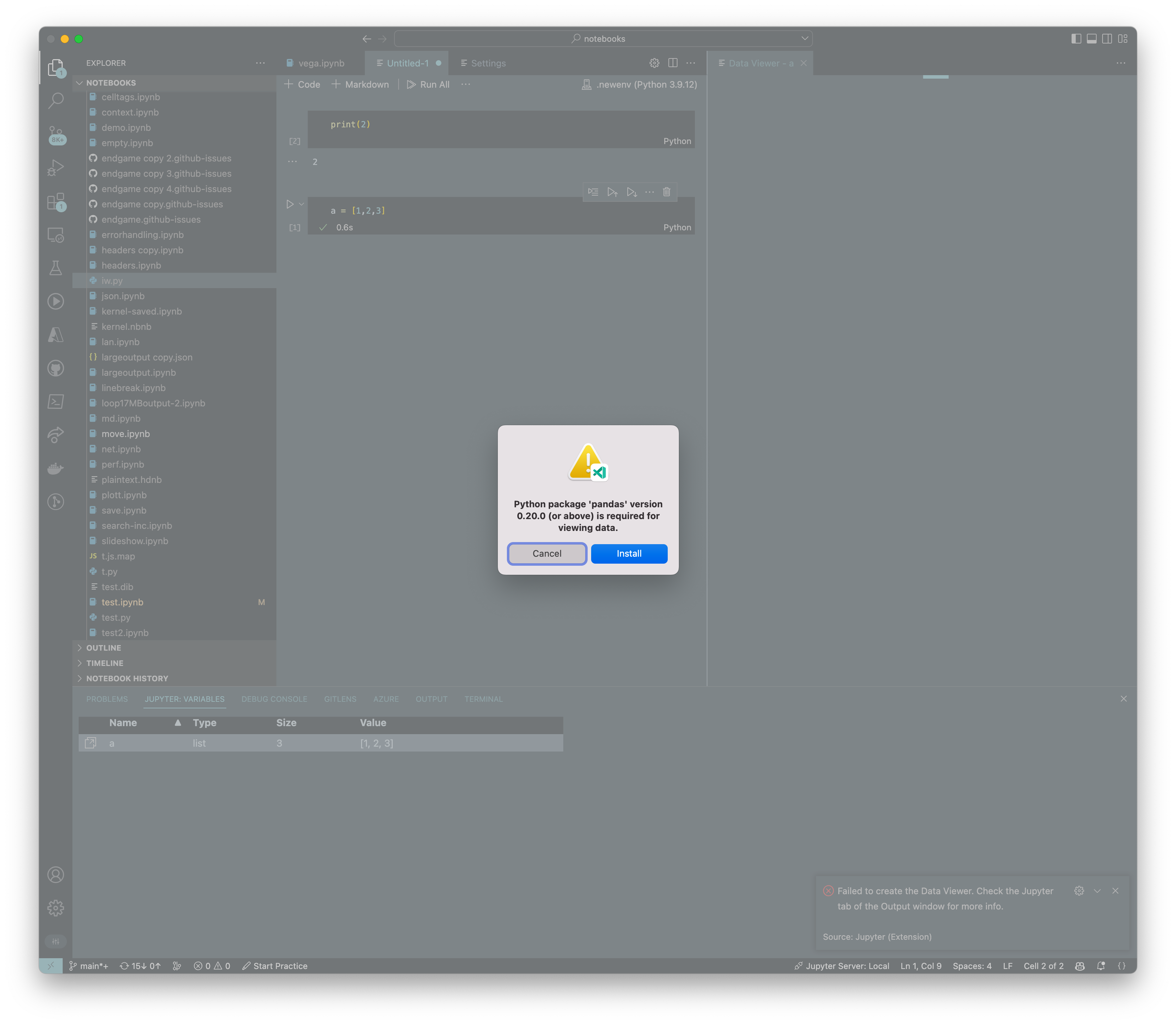 Create Data Frame View Editor Only After Packages Are Installed · Issue 11790 · Microsoft