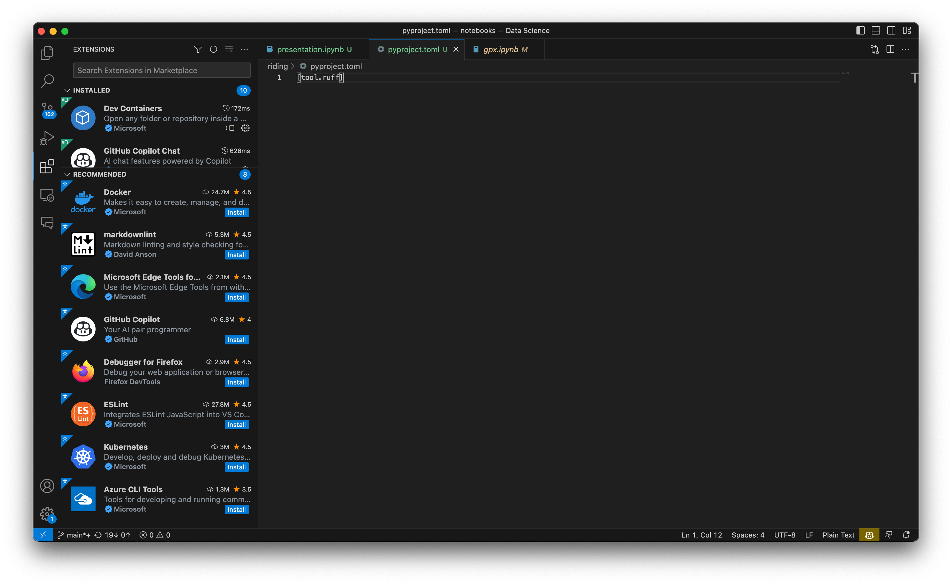 Add Recommendation Patterns Recommend To Linting And Formatting 6333