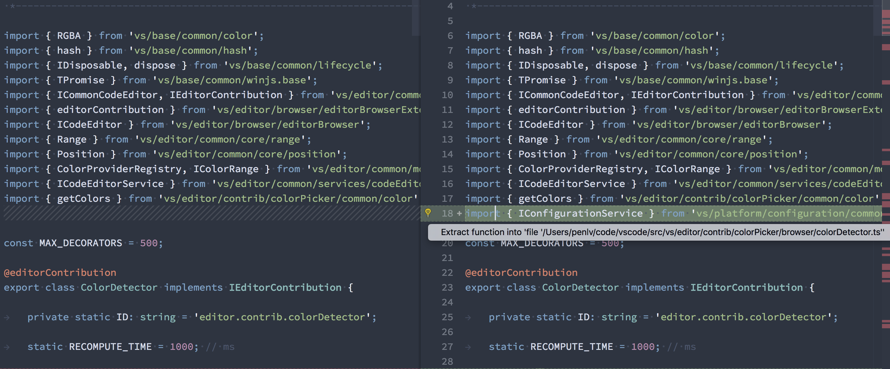 Ts Shows Extract Function Suggestion On `import` · Issue 33113 · Microsoftvscode · Github