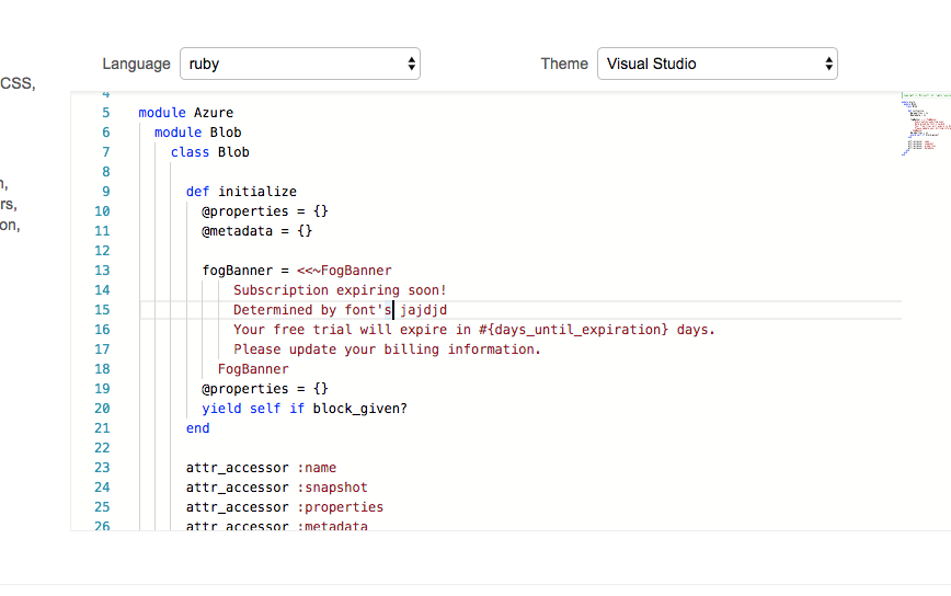 Ruby syntax highlighter bug. Tilde