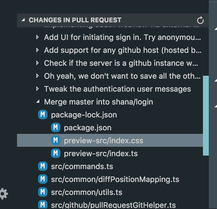 Commits file change tree node misaligned after being refreshed · Issue #142 · microsoft/vscode ...