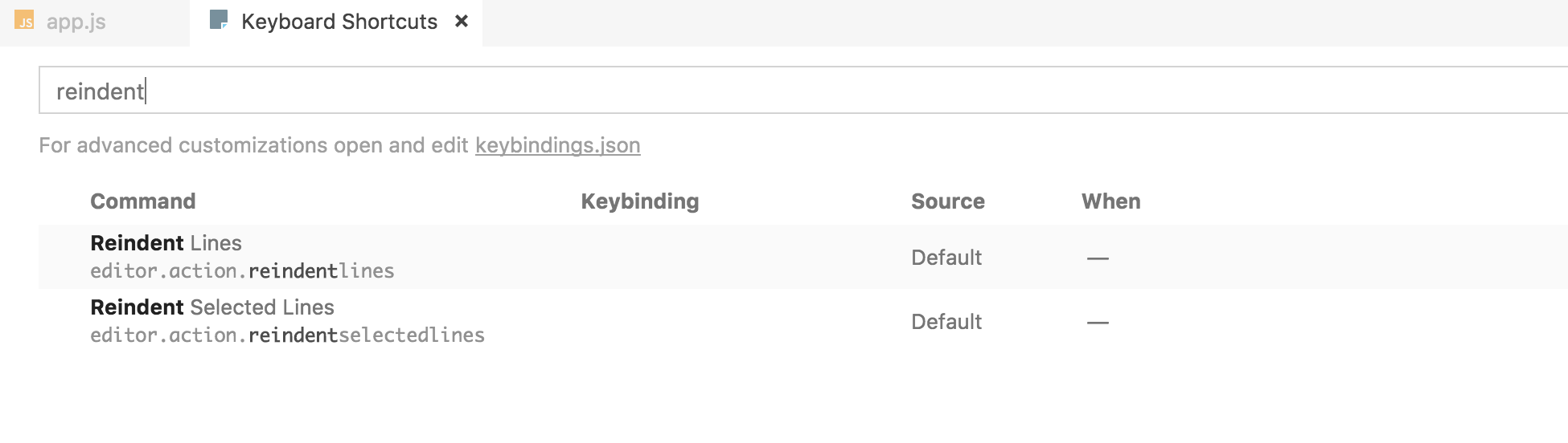 Reindent selected lines [Keyboard Shortcut] · Issue #45318 · microsoft/vscode · GitHub