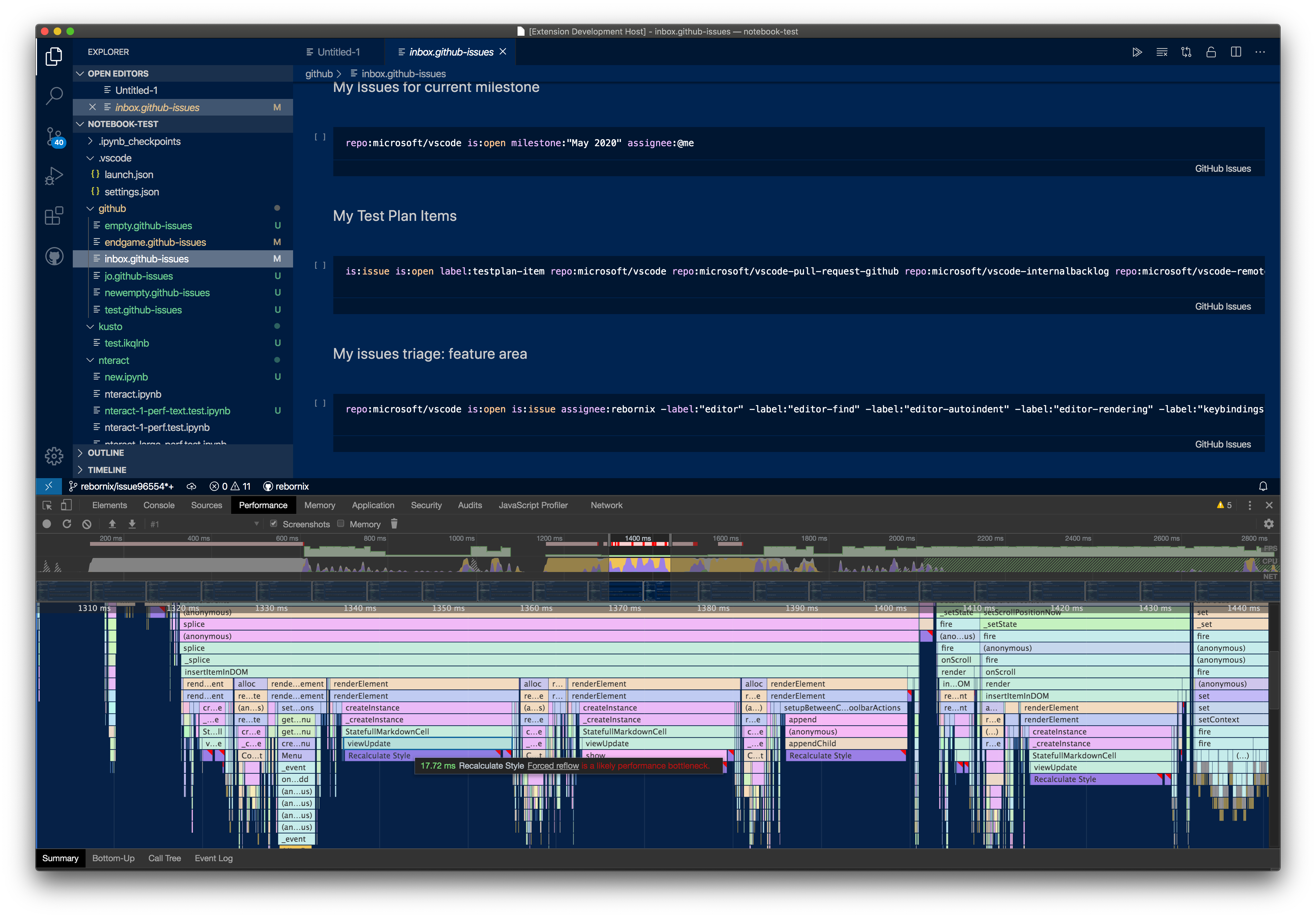 Perf regression: force reflow in markdown cell · Issue #97859 ...