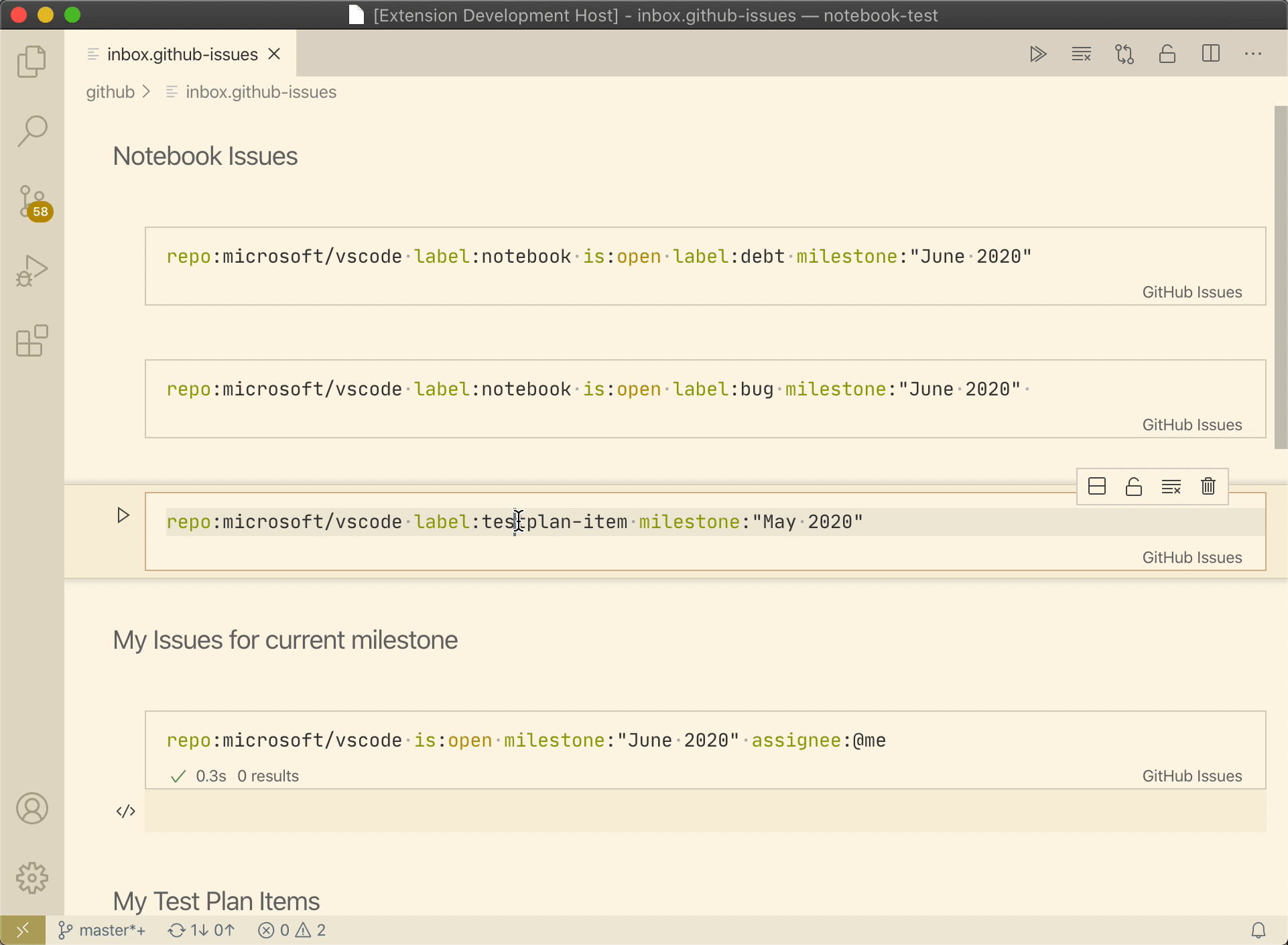 Notebook outline navigation does not preview the first few items ...