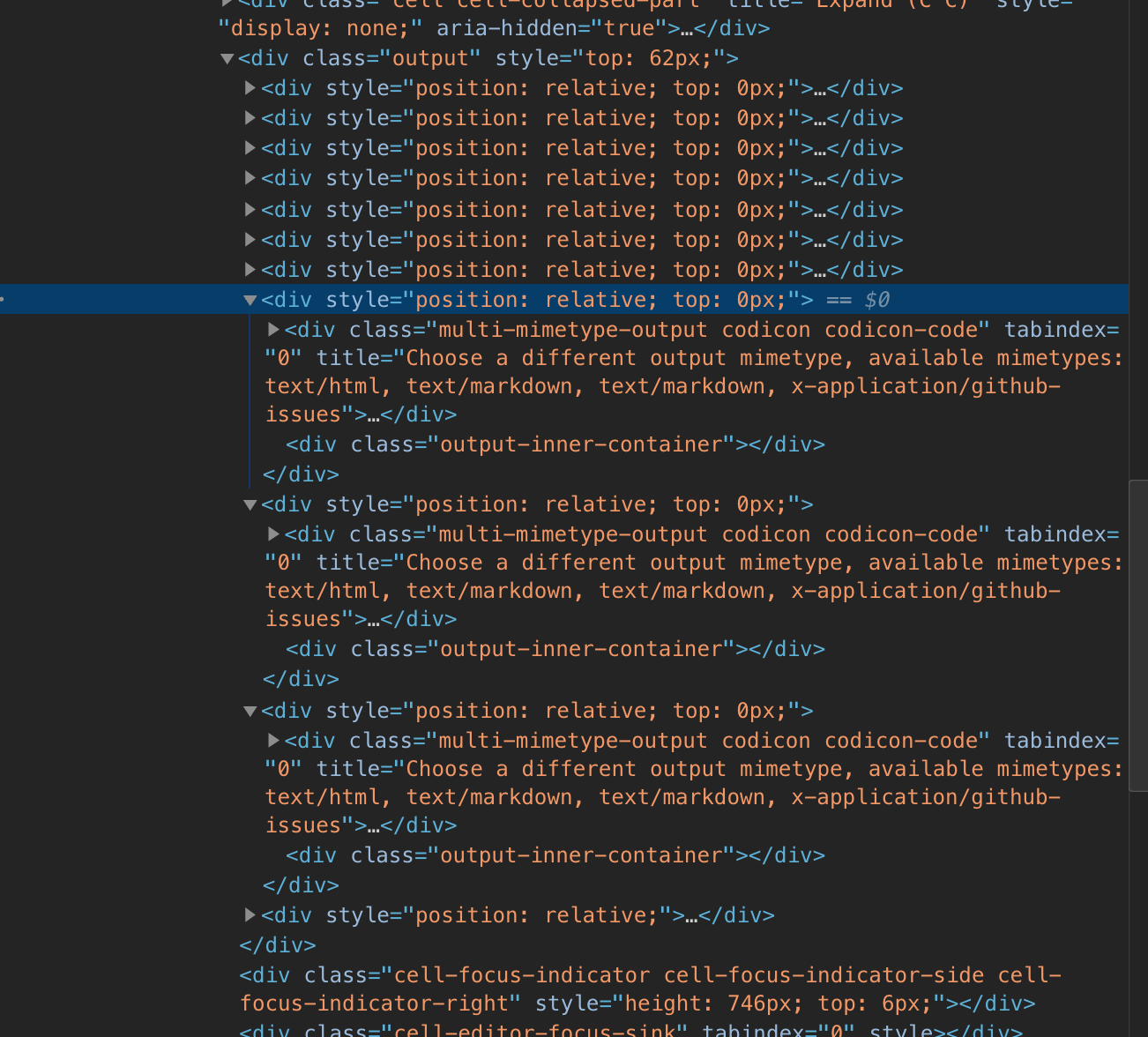 Output mime type switcher left overs in DOM tree · Issue #104580 · microsoft/vscode · GitHub