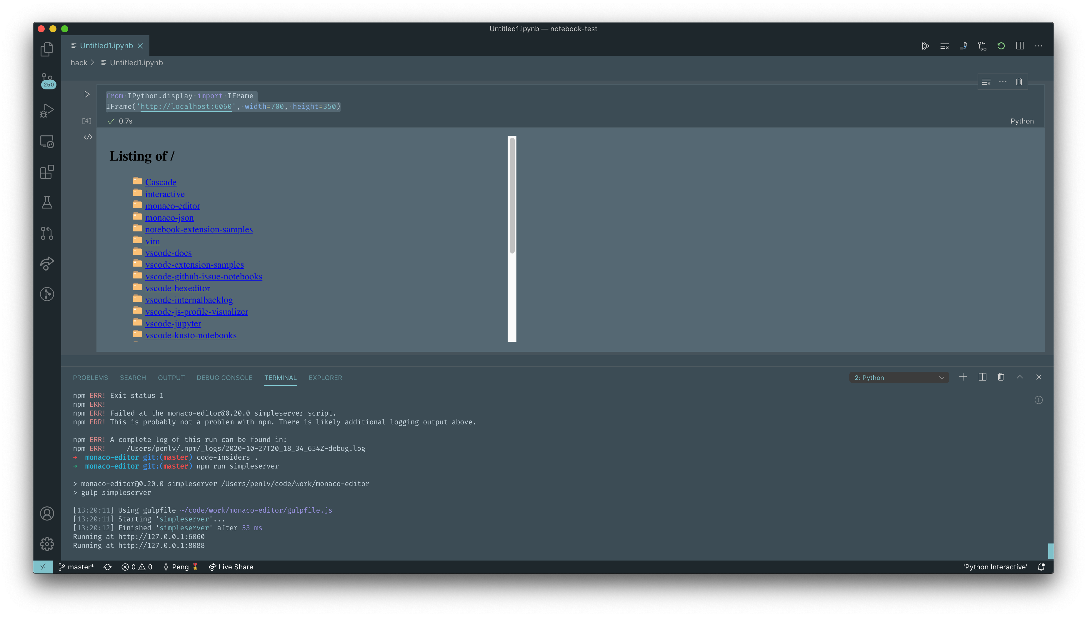 Unable to load Tensorboard in Notebook · Issue #107992 · microsoft/vscode · GitHub