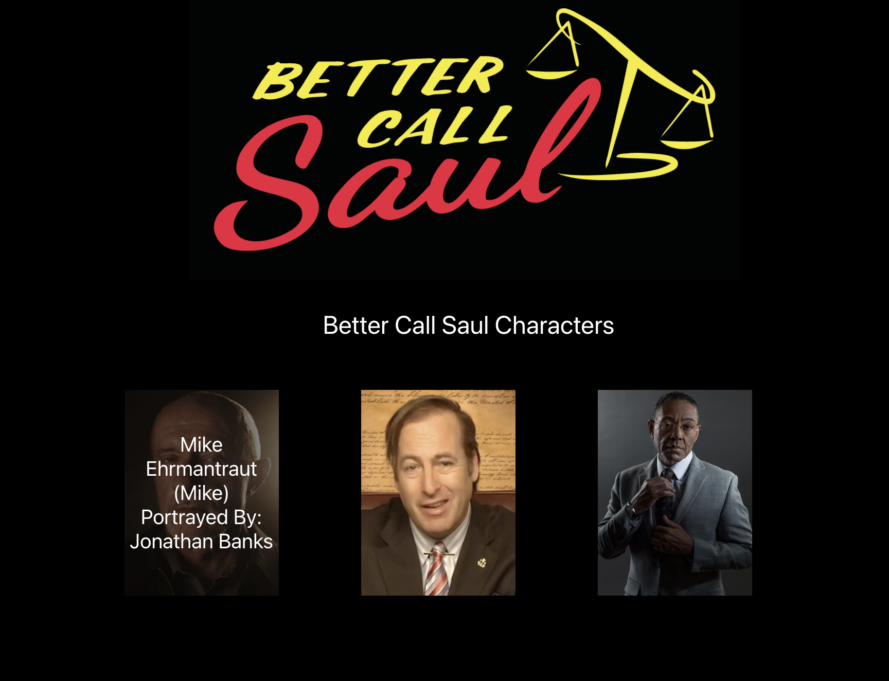GitHub - 1aaronw/bcs-characters: An up-to-date database of Better Call Saul Characters using The ...