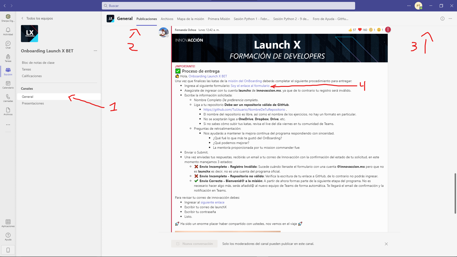 Grabaciones Semana 1 Misión FrontEnd · LaunchX-InnovaccionVirtual FrontEnd-Mision · Discussion ...