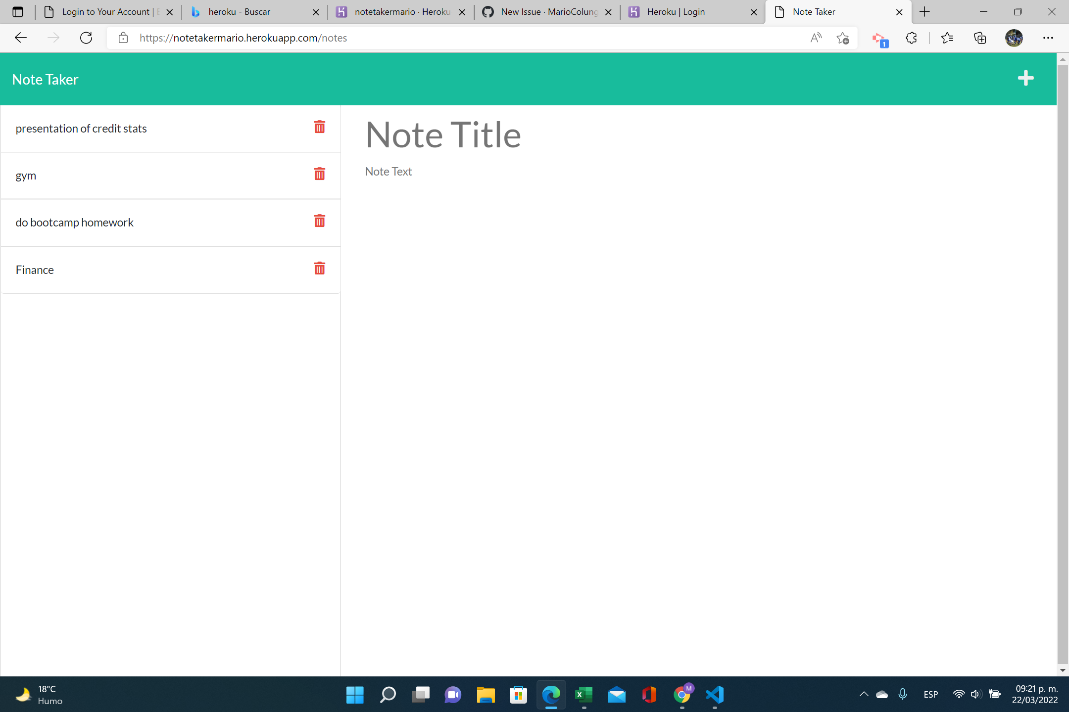 GitHub - MarioColunga/Note_Taker: Note_Taker