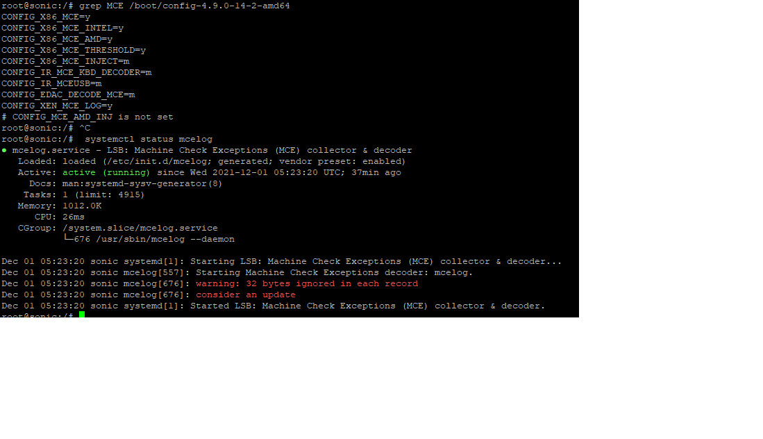 [201911] can't capture mcelog in var/log/syslog when injecting errors ...