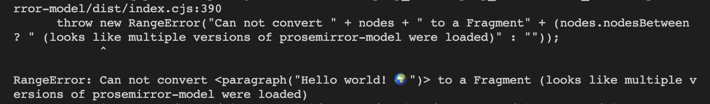 Error: Looks like multiple versions of prosemirror-model were loaded · Issue #577 · ueberdosis ...