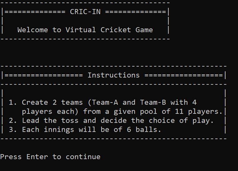 GitHub - saurabh0206/virtual_cricket: virtual cricket game of one over.