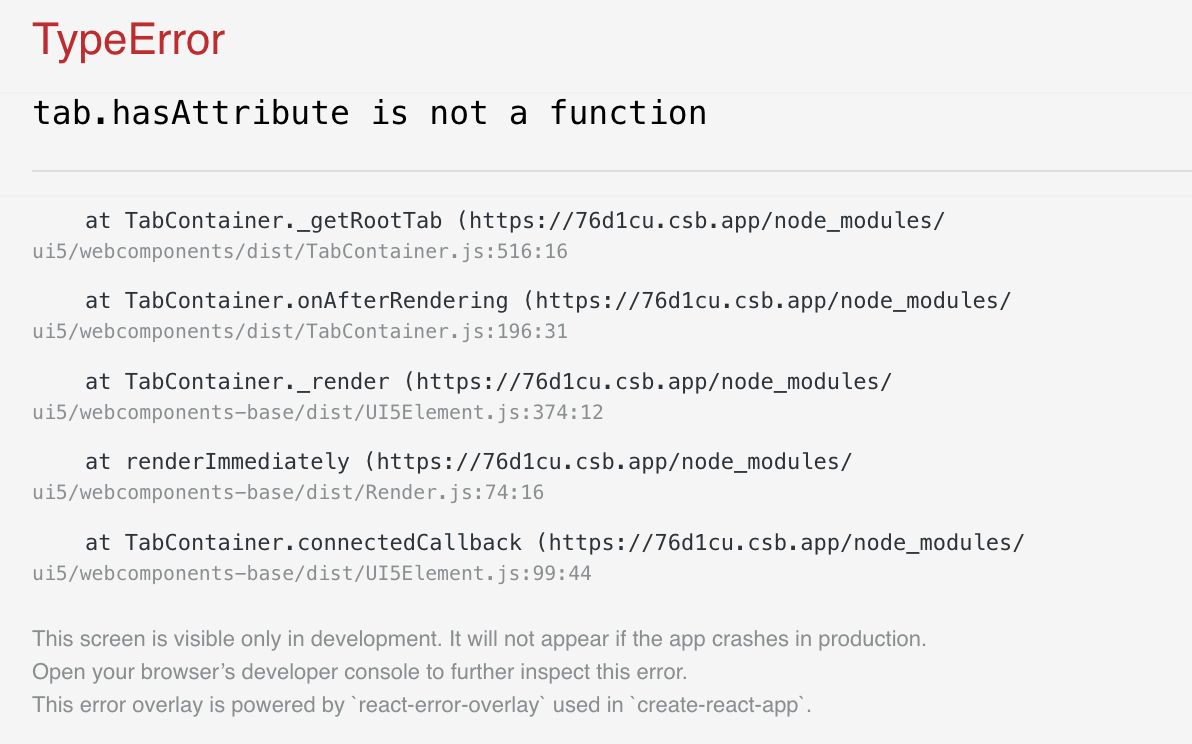 ui5-tabcontainer throws error when rendered without tabs · Issue #5778 · SAP/ui5-webcomponents ...