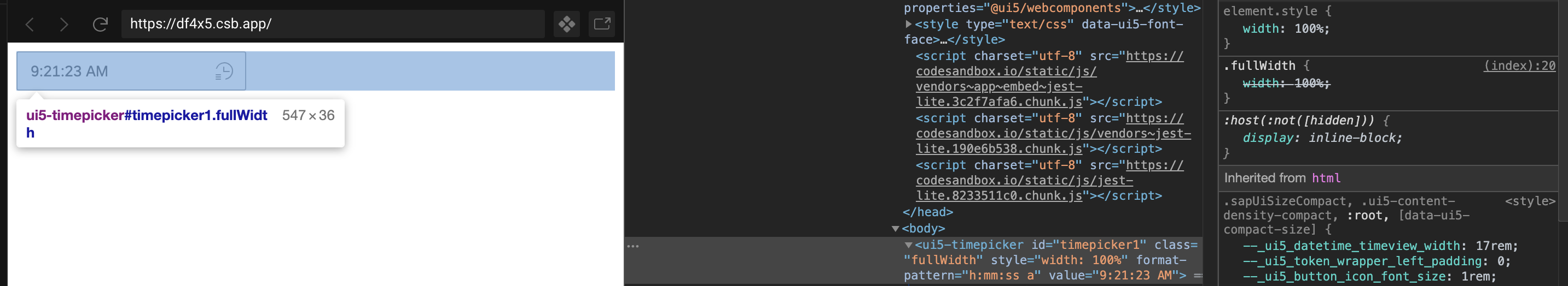 ui5-timepicker: width can't be changed via css class or style · Issue #1738 · SAP/ui5 ...