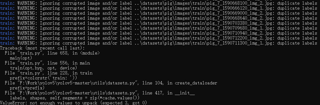 ValueError: not enough values to unpack (expected 3, got 0) · Issue #4094 · ultralytics/yolov5 ...