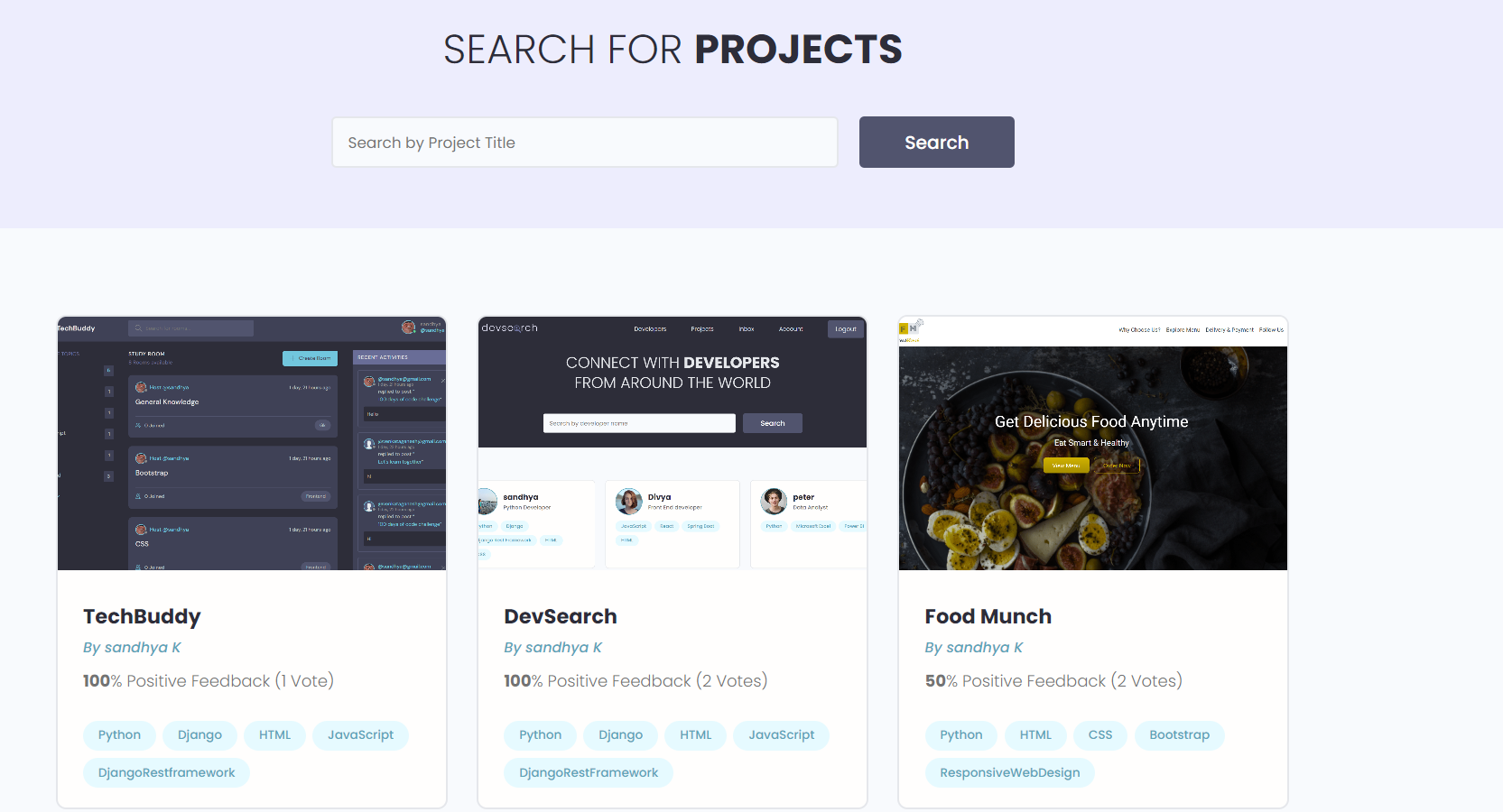 GitHub - sandy406/DevSearch