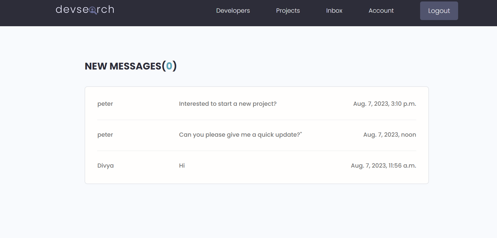 GitHub - sandy406/DevSearch