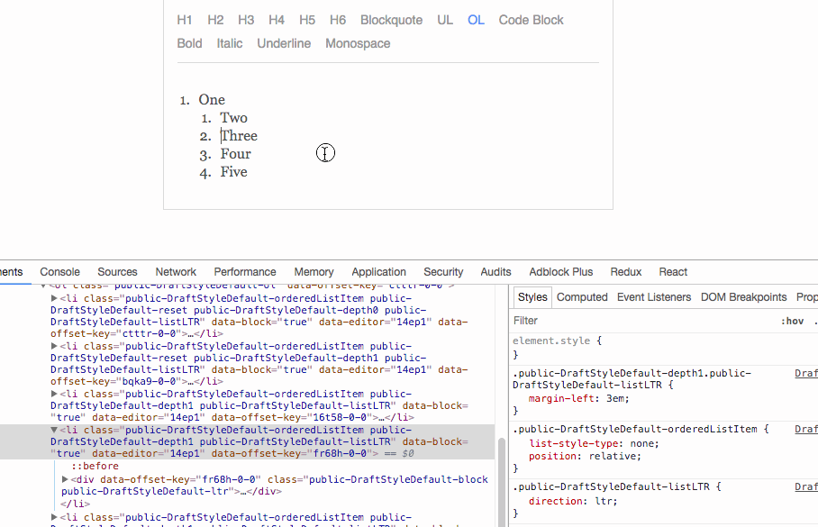 Bug index of ordered list · Issue #1662 · facebookarchive/draft-js · GitHub
