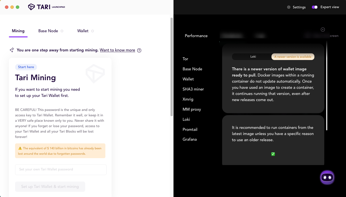 TBot background color doesn't update when expert mode is toggled · Issue #120 · tari-project ...