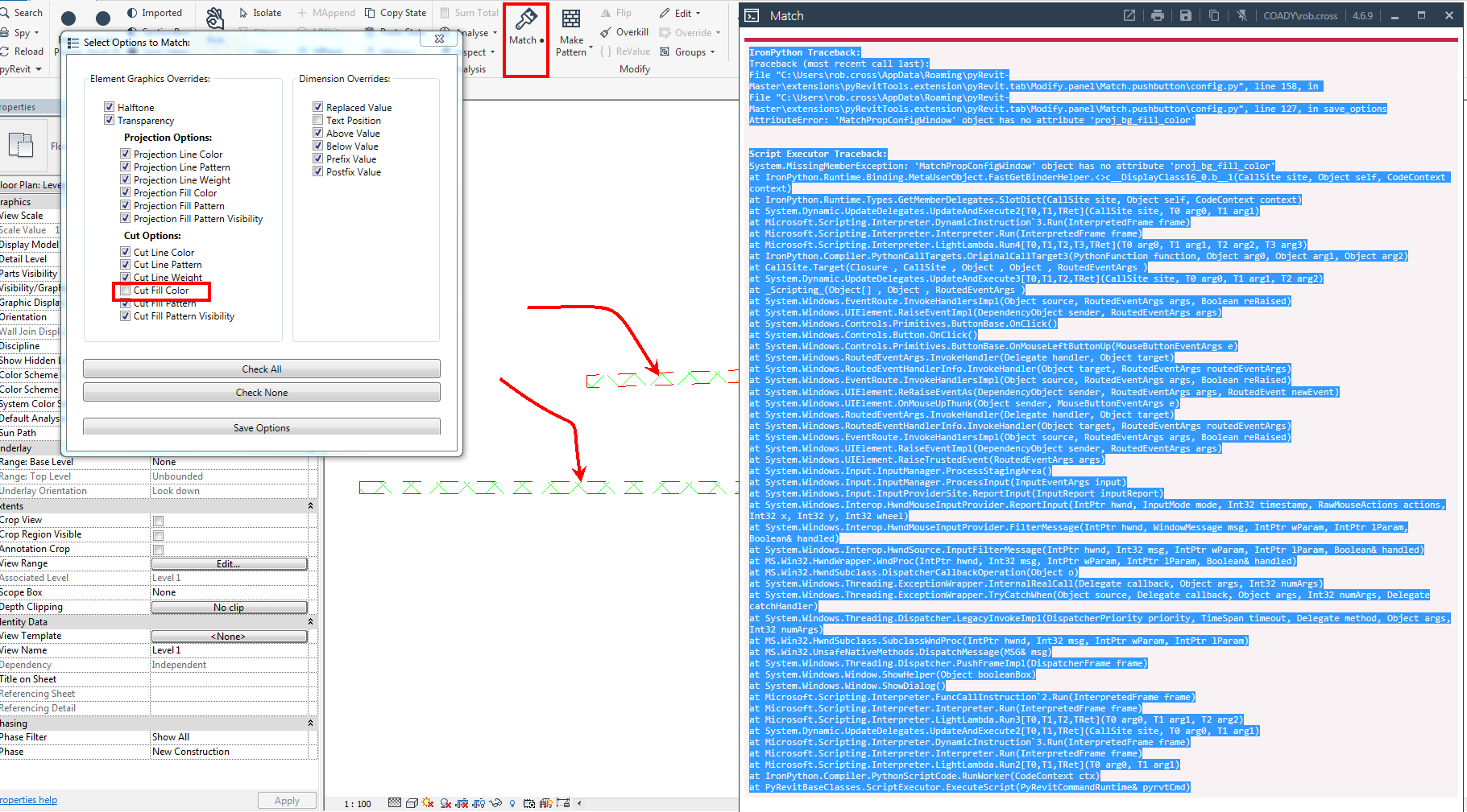 Pyrevit Match Tool Bug When I Tried To Save Options In Select Option To Match · Issue 471