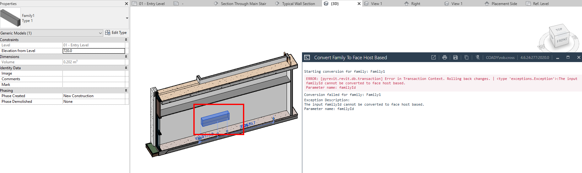 Error Conerting Wall-base Revit Family into a Face-base Revit Family ...