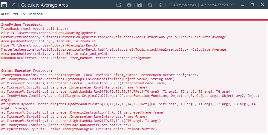 pyRevit Analyze -Calculate Average Area Bug · Issue #726 · pyrevitlabs/pyRevit · GitHub
