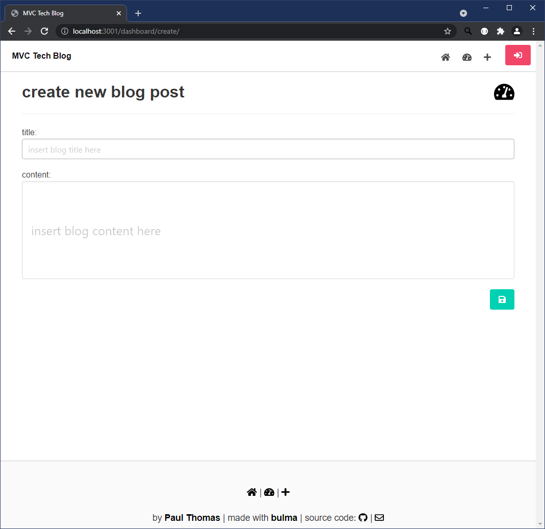 GitHub - PaulThomasWI/MVC-TechBlog