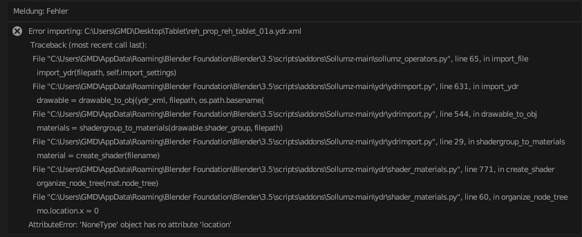 Error On Xml Inport · Issue 635 · Sollumzsollumz · Github