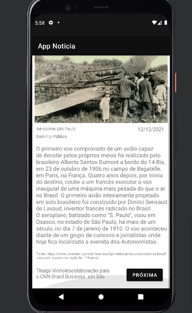 GitHub - Fernanda-Matiasi/App-Noticia: Aplicativo simples com layout de notícia, utilizando à ...