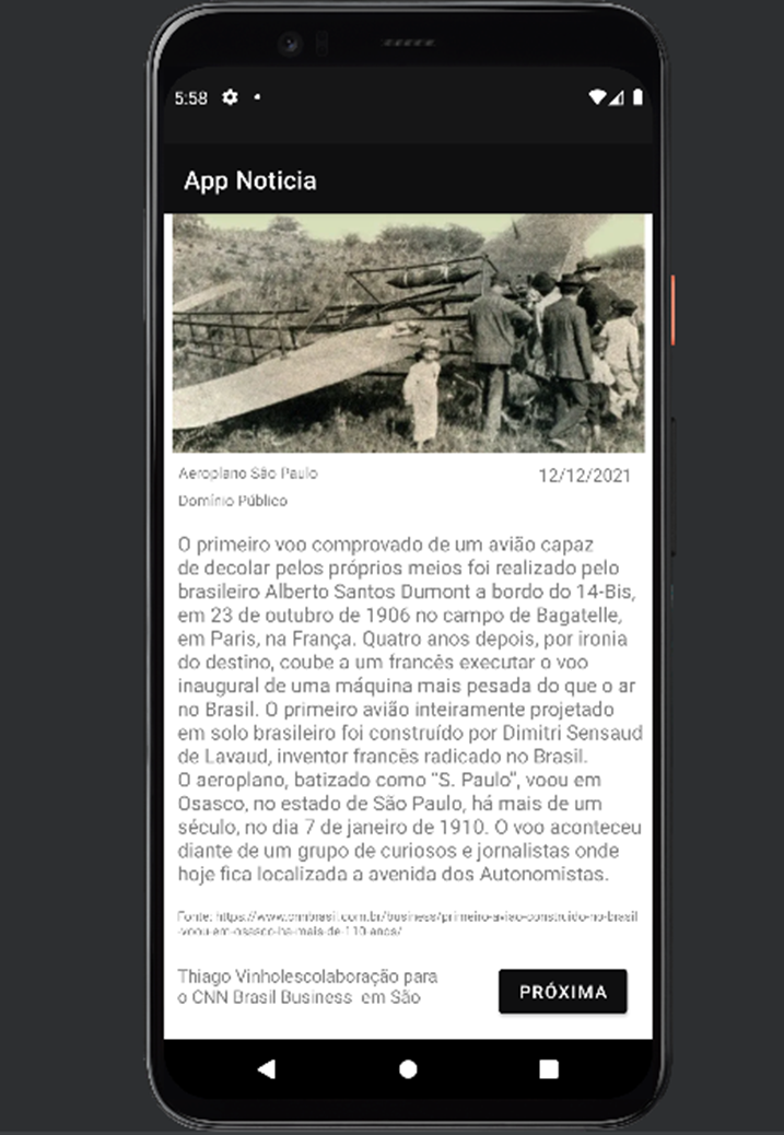 GitHub - Fernanda-Matiasi/App-Noticia: Aplicativo simples com layout de notícia, utilizando à ...