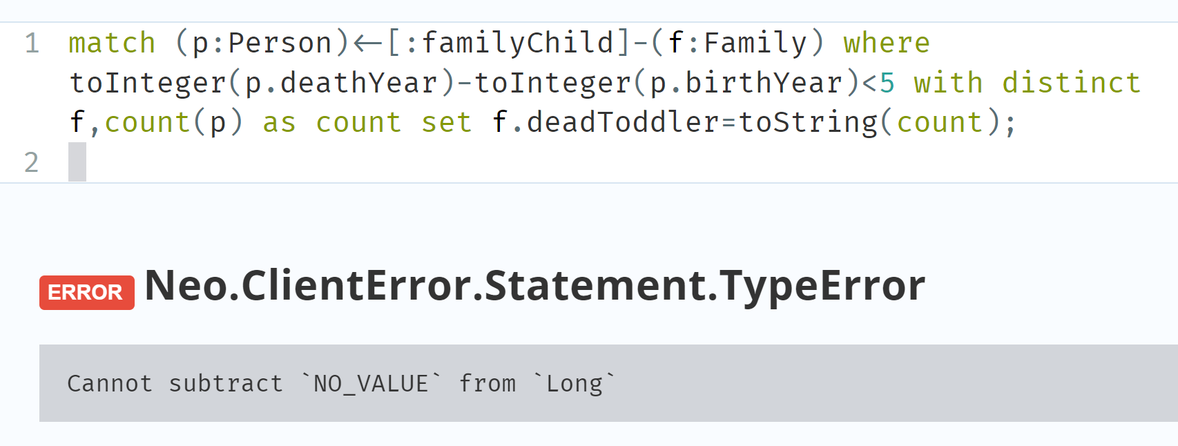 'Cannot substract NO_VALUE from long' error when substracting null · Issue #13327 · neo4j/neo4j ...
