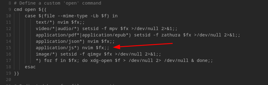i set nvim to open js file defualt , but it not work · Issue #1195 · gokcehan/lf · GitHub