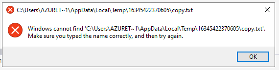 An unclear error message pops up when opening a blob in one attached blob container which SAS ...