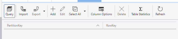 The new added entity doesn't display if PartitionKey and RowKey are null and no custom property ...