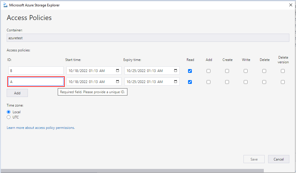 The Error Message Doesnt Disappear In The Access Policies Dialog If Adding Two Access Policies