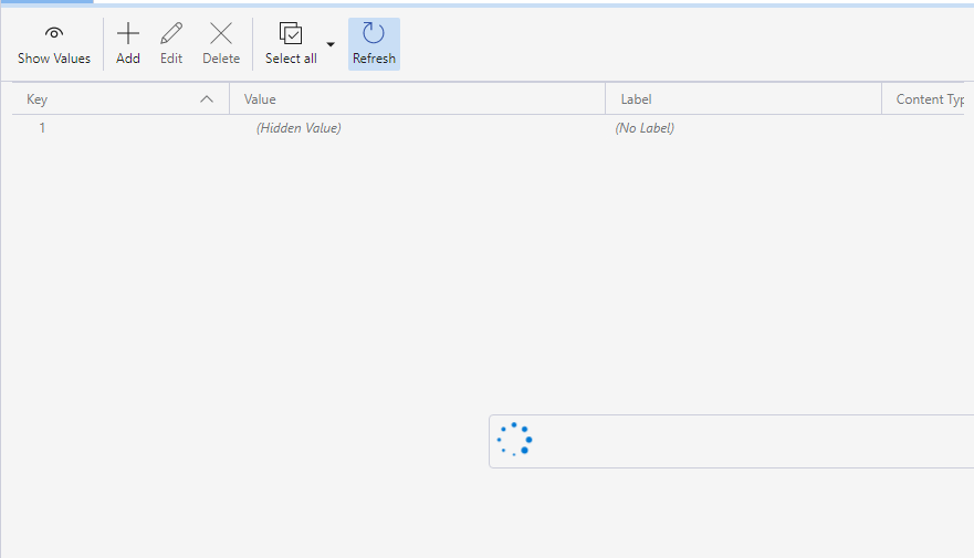 There is an extra frame around the refresh icon in the App Configuration explorer when resizing ...