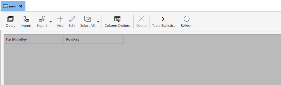 No 'PartitionKey' and 'RowKey' fields display for one empty table · Issue #6636 · microsoft ...