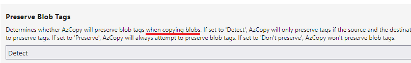 Update 'when coping blobs' to 'when cloning blobs' in the description of the setting 'Preserve ...