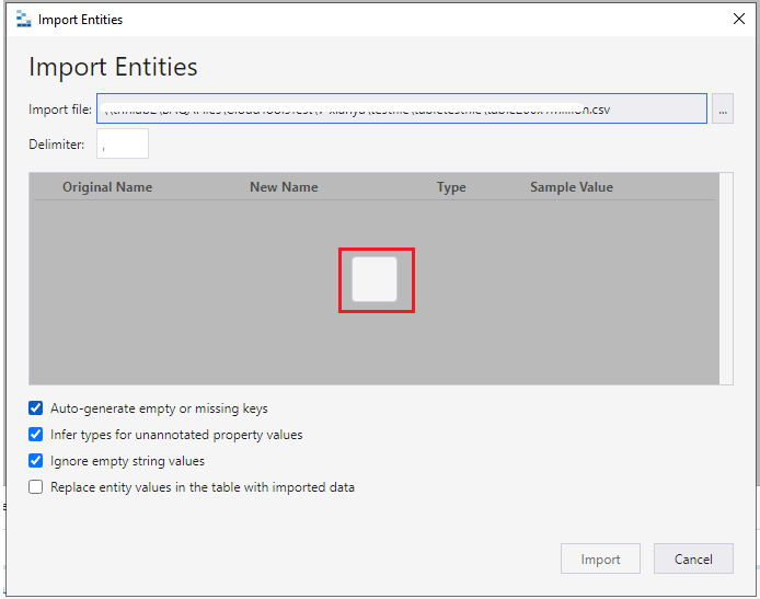 The loading icon doesn't display on the 'Import Entities/Open Service by Name' dialog · Issue ...
