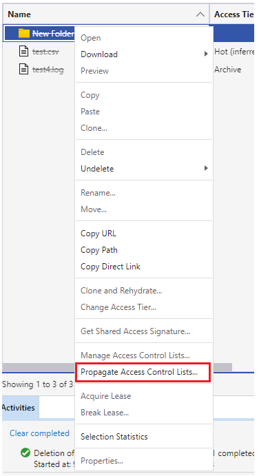 The action 'Open' is enabled for one soft deleted folder in the new ...