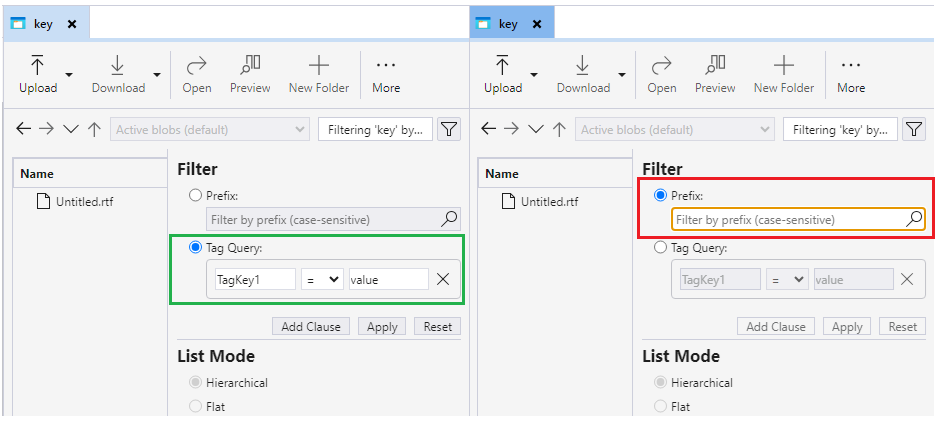 The 'Prefix' option is selected in the split tab when the 'Tag Query' is applied in the original ...